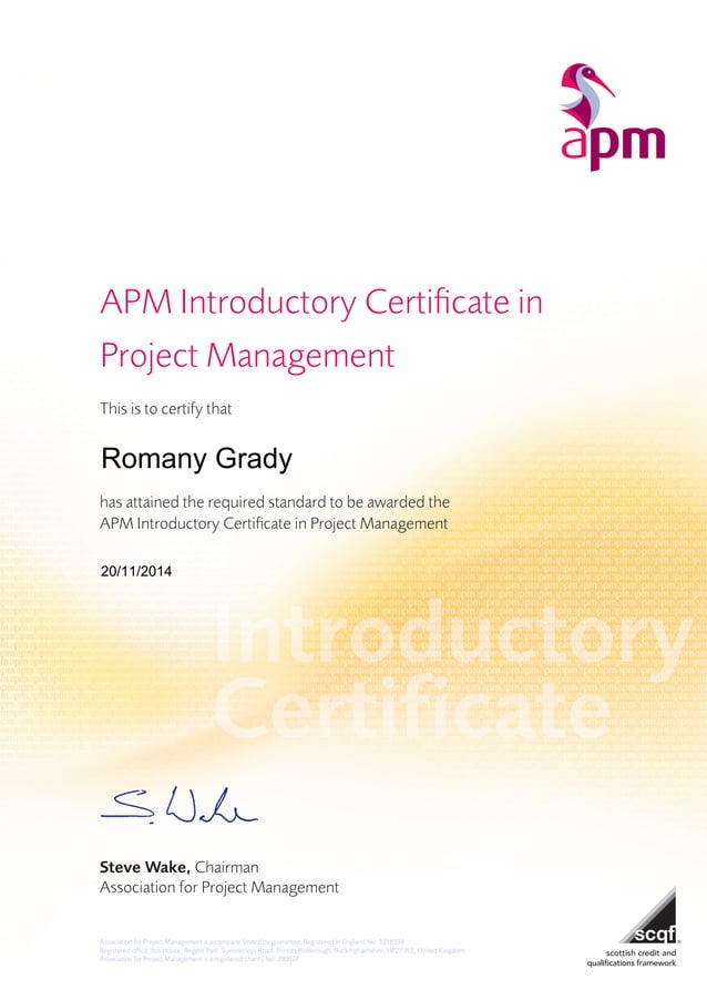 APM CERT. ICOL CERT | PDF