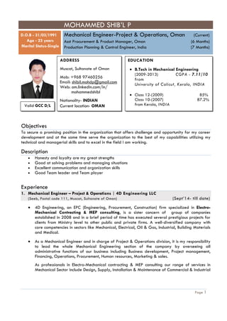 Resume Mech (1) | PDF