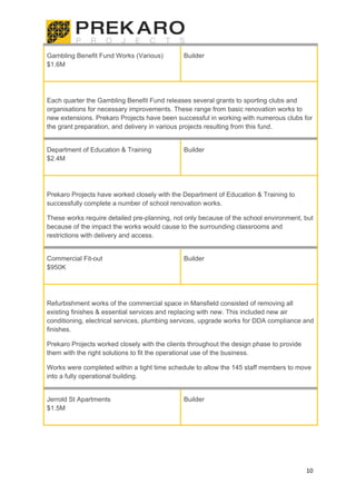 Prekaro Projects - Statement of capabilities | PDF