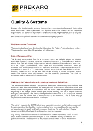 Prekaro Projects - Statement of capabilities | PDF