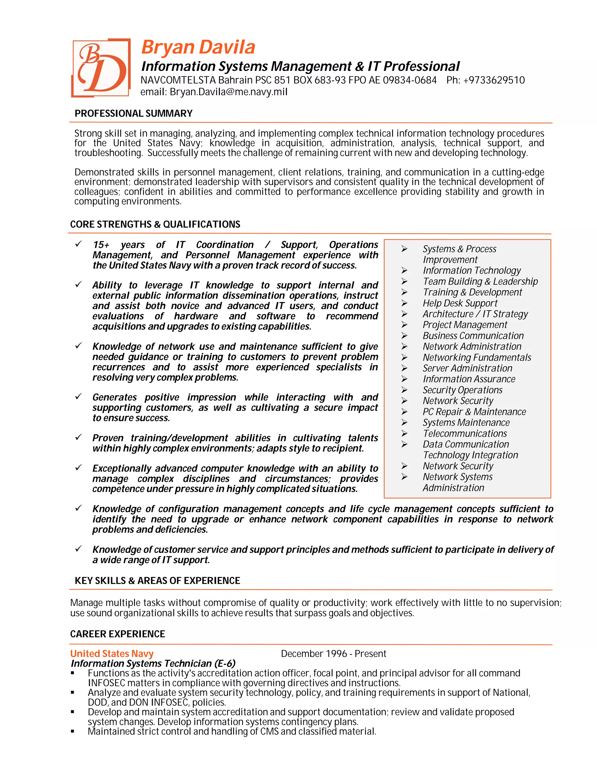 Davila_Bryan_resume | PDF | IT and Internet Support | Internet