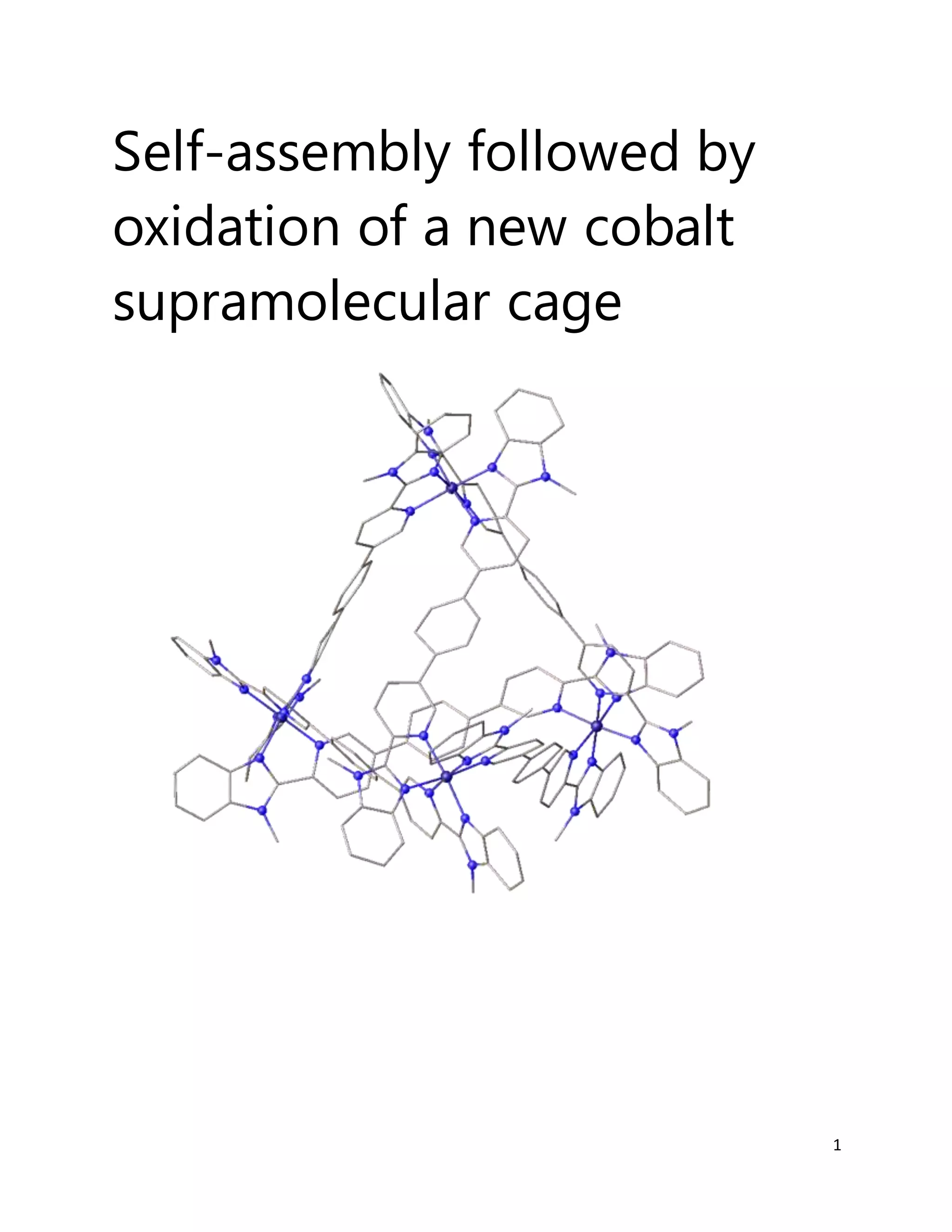 Synthesis of a new supramolecular cage | DOCX