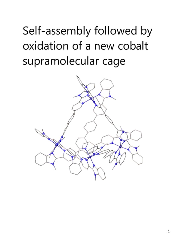 Synthesis of a new supramolecular cage | DOCX | Chemistry | Science
