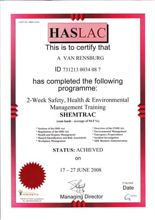 HASLAC Certificate | PDF