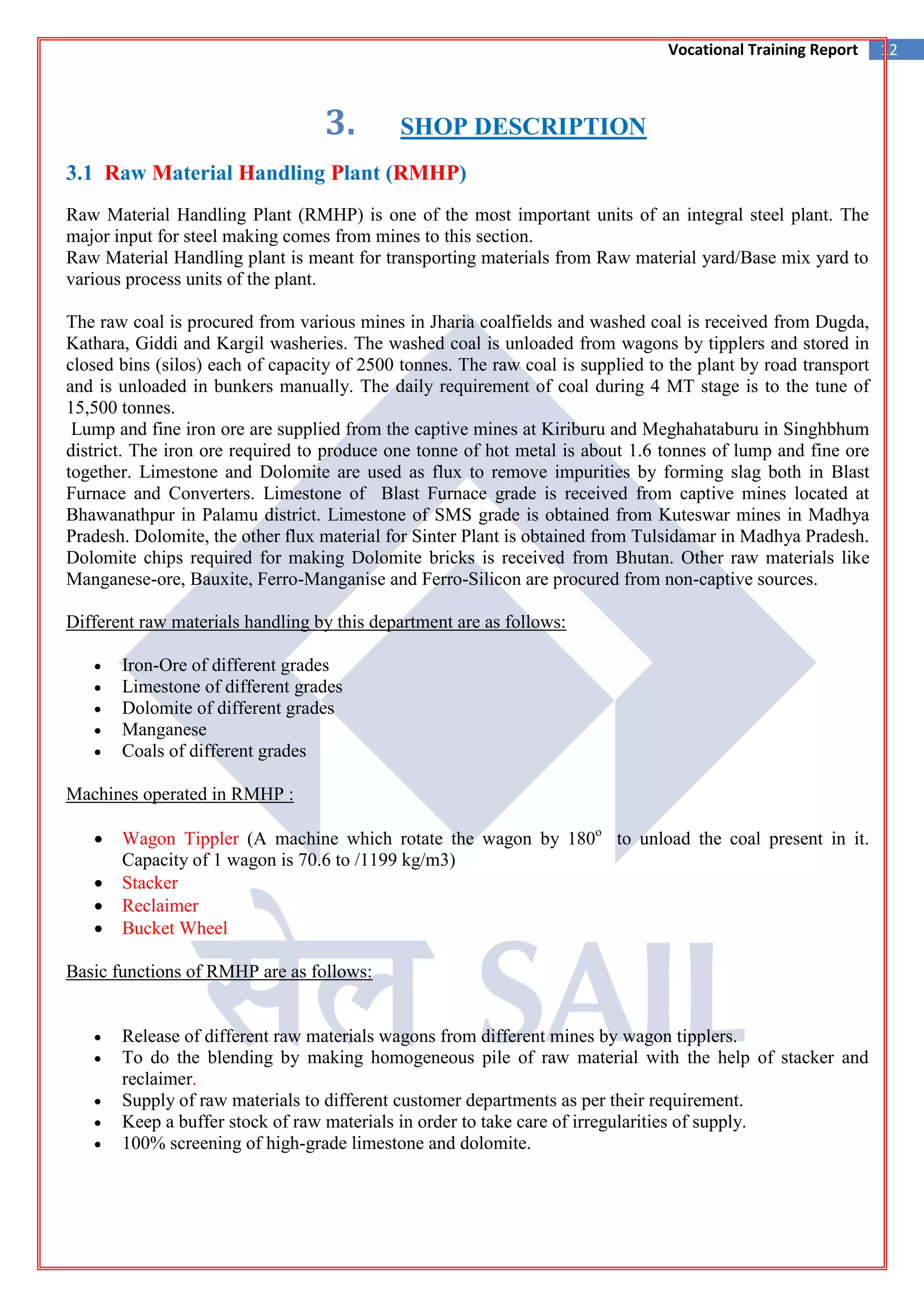 Vocational Training in Steel Authority of India Limited (SAIL)-Bokaro ...