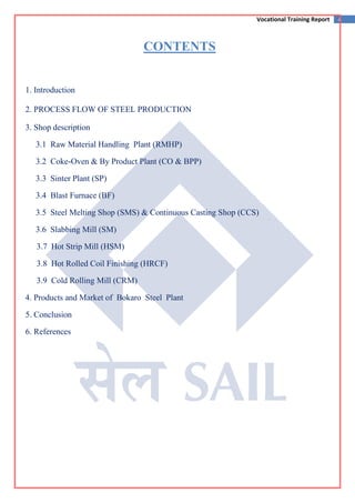 Vocational Training in Steel Authority of India Limited (SAIL)-Bokaro Steel Plant | PDF