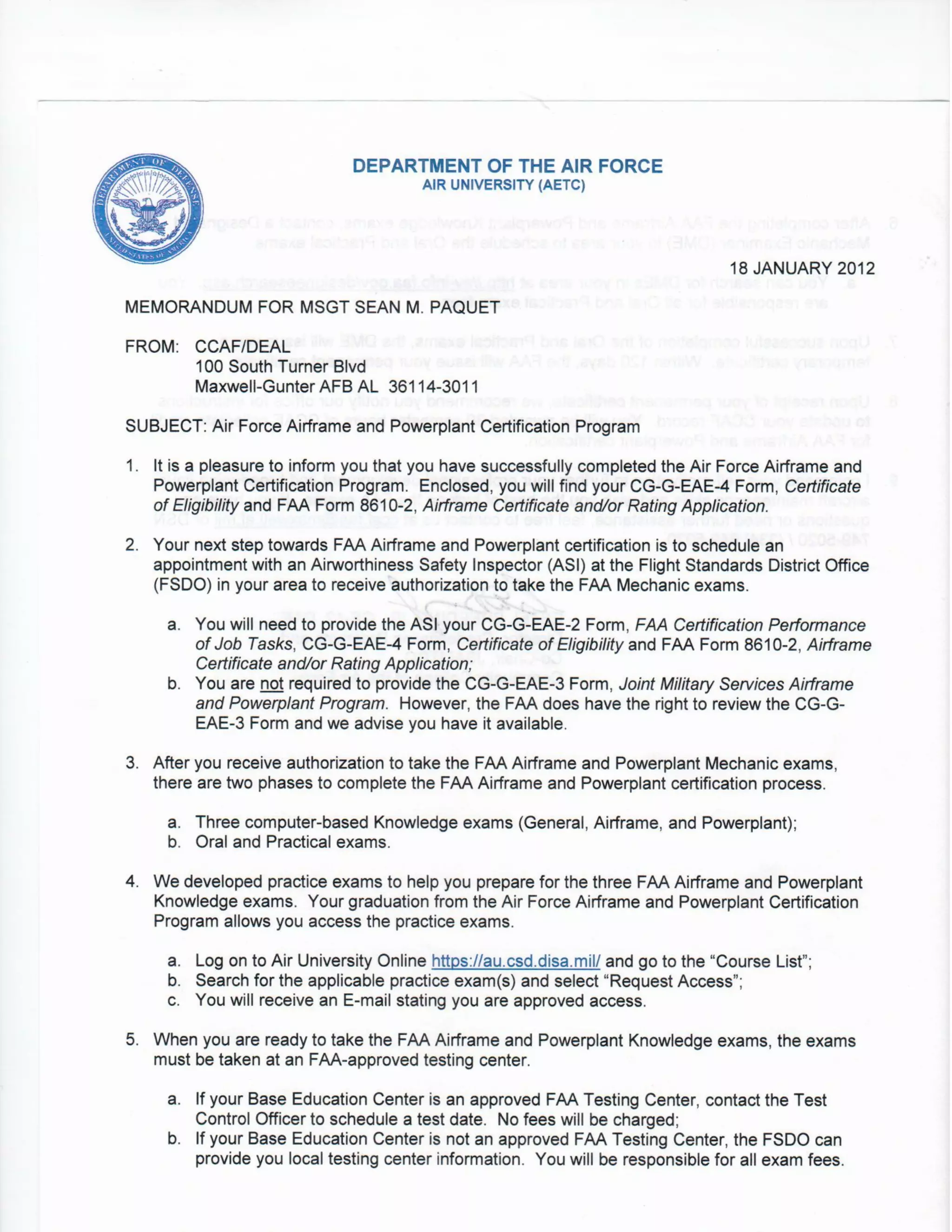 6. Airframe & Powerplant License Package | PPT