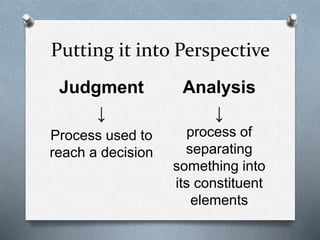 Judgment & Analysis | PPT