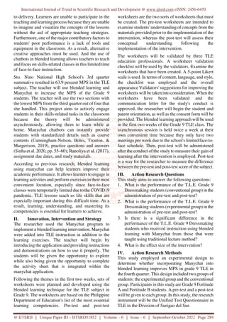 Increasing Grade 9 Students TLE MPS using a Blended Approach with Manychat | PDF