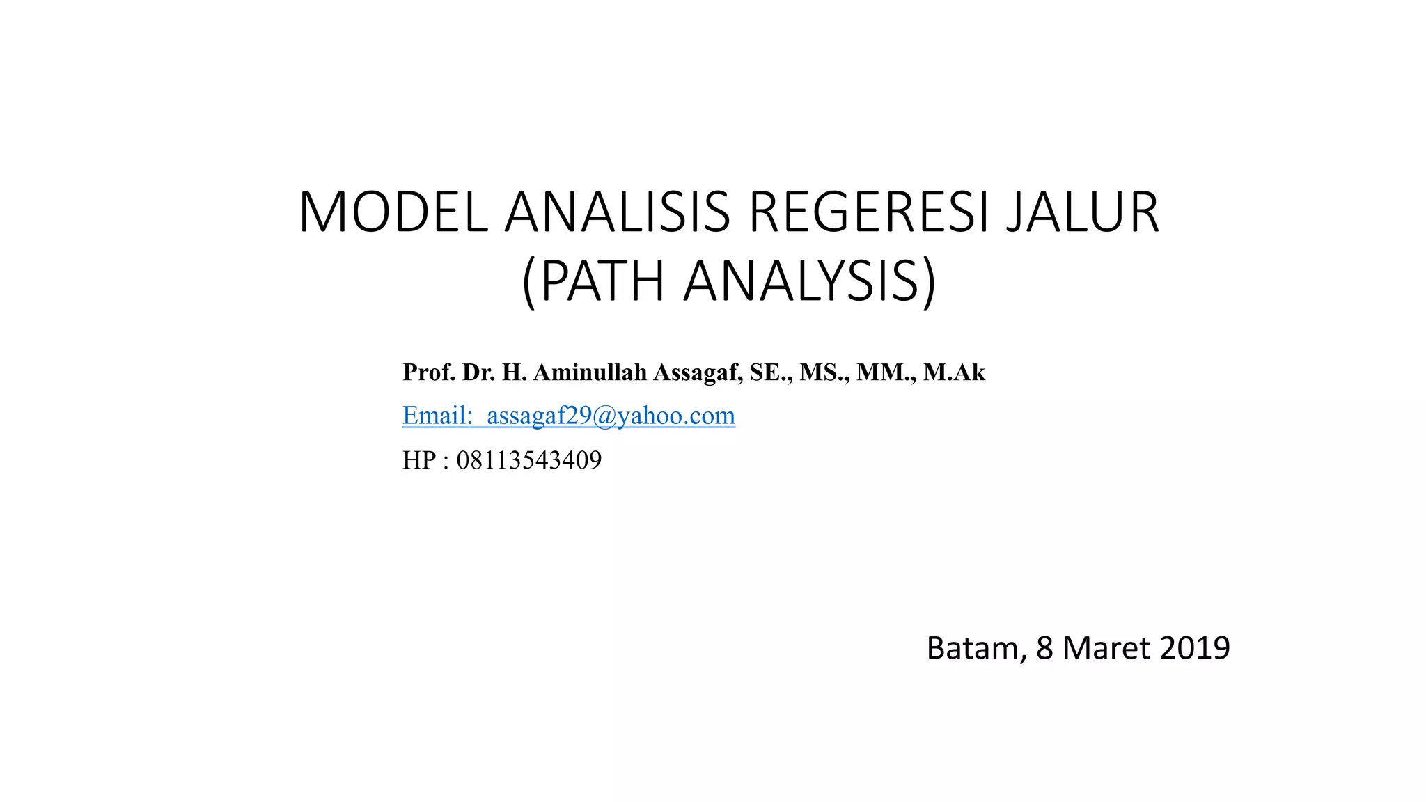 39 model analisis regeresi jalur (path analysis) | PPTX