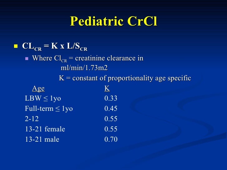 Creatinine Clearance Equation For Pediatrics Tessshebaylo Creatinine Clearance Equation For Pediatrics Tessshebaylo