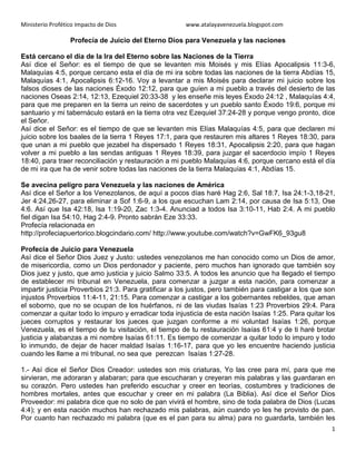 39 profecia de juicio del dios eterno para venezuela y las naciones ...