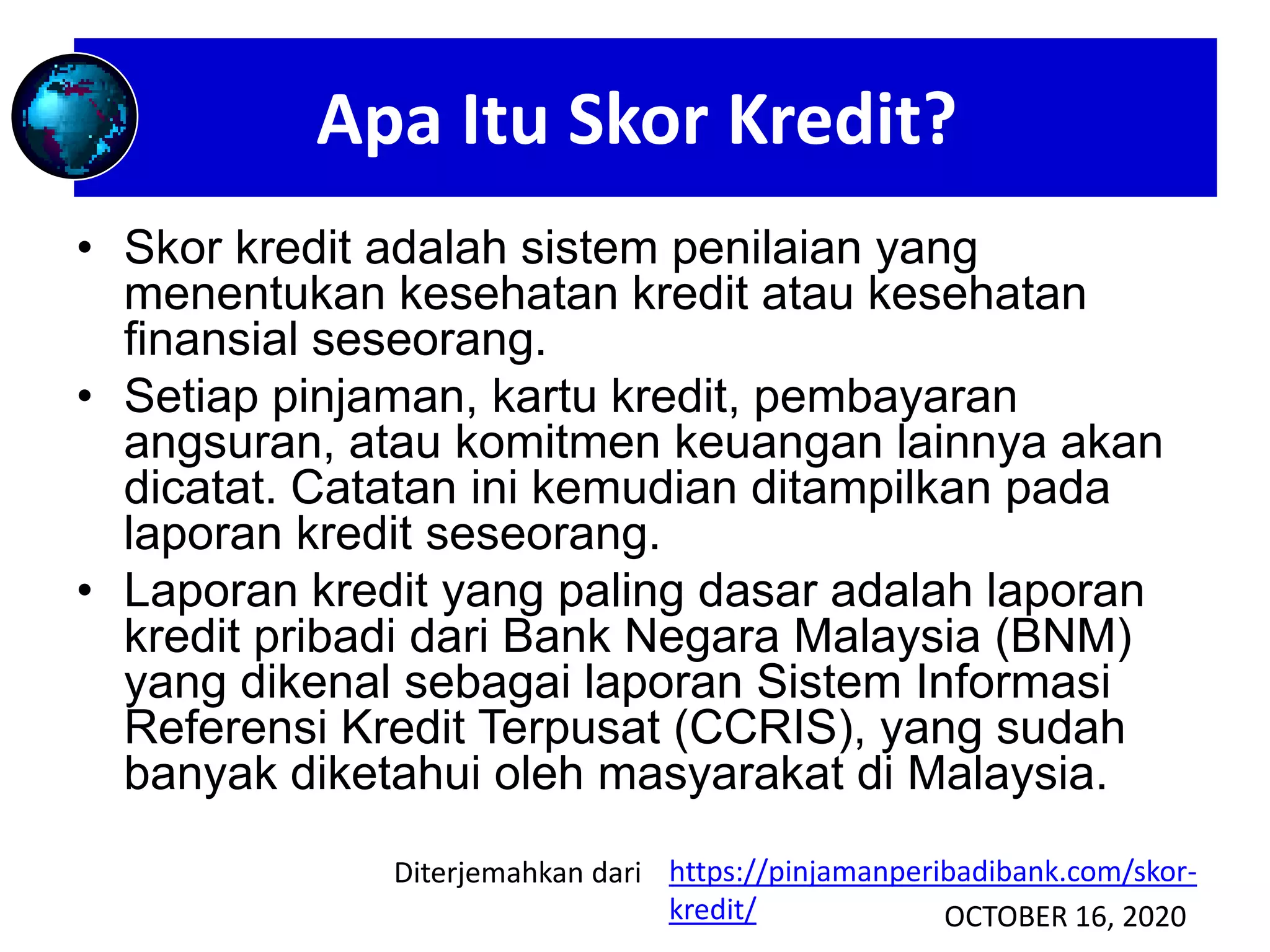 Contoh "Credit Scoring di Malaysia" _Materi Training CREDIT SCORING | PPTX