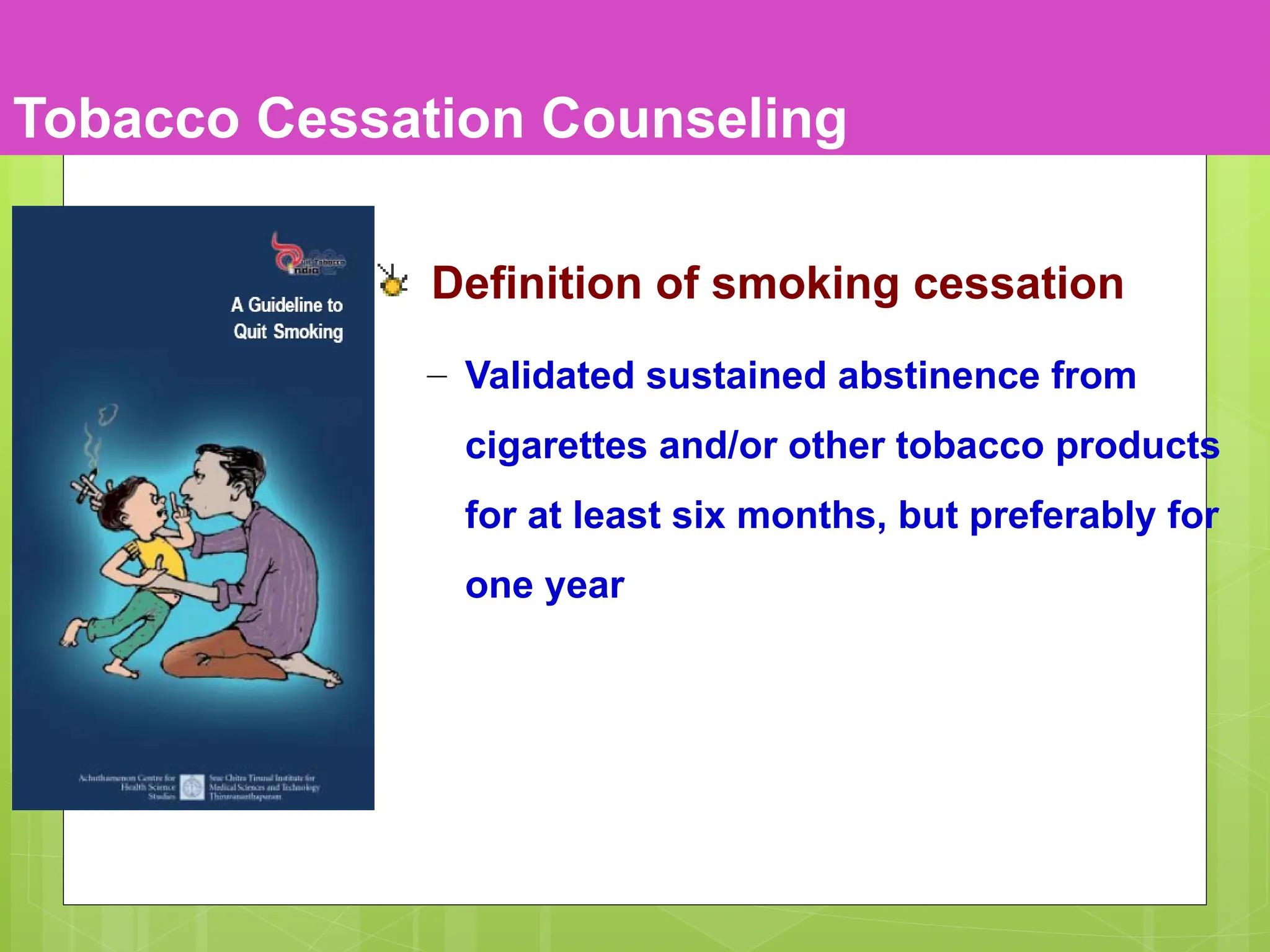 Tobacco Cessation Treatment for Doctors and Nurses | PPTX