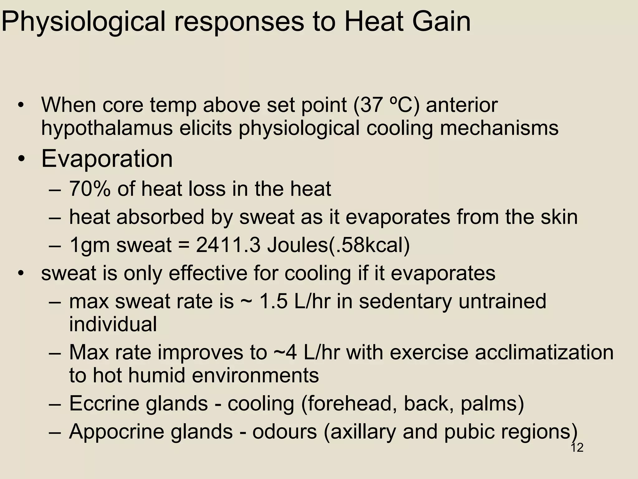 Exercise and Environment Temperature acclimatization | PPTX