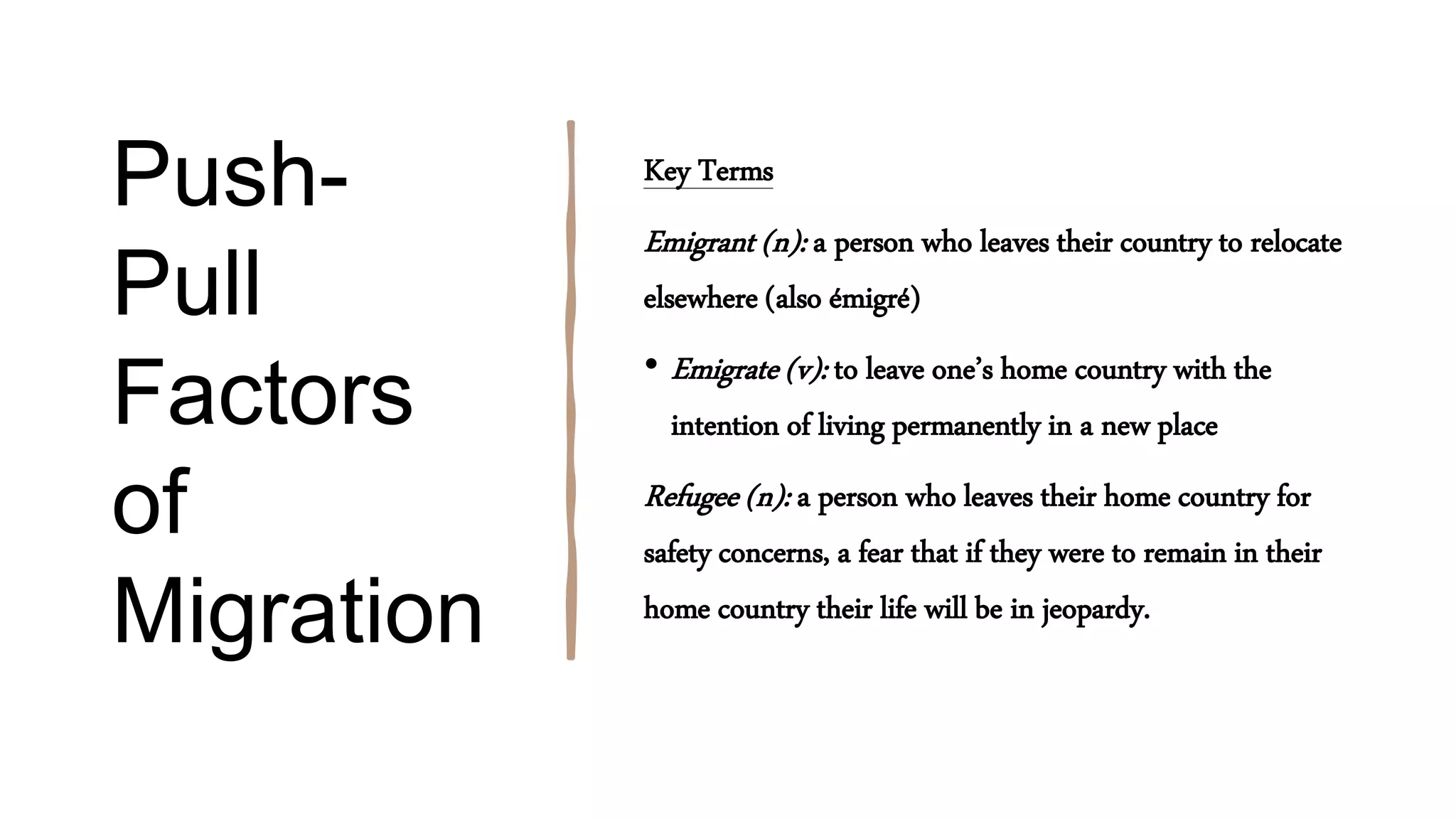 Push-Pull Factors of Migration | PPTX