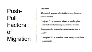 Push-Pull Factors of Migration | PPTX