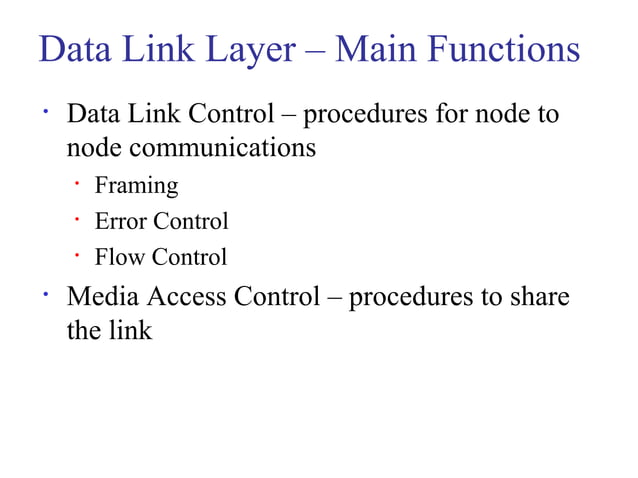 3a data link layer | PPT | Computer Networking | Computing