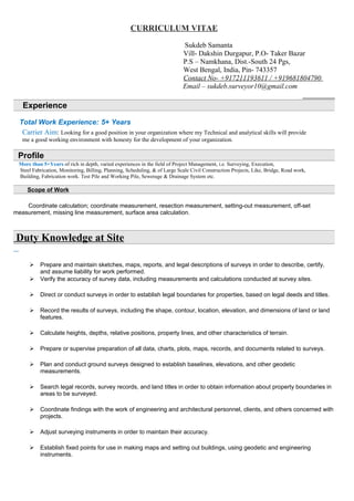 Bio Data Sukdeb Samanta | DOC