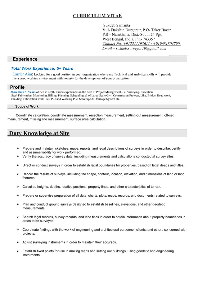 Bio Data Sukdeb Samanta | DOC