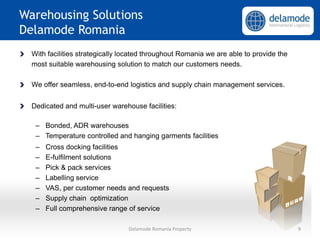 Delamode Romania_Company presentation_Domestic capabilities | PPT