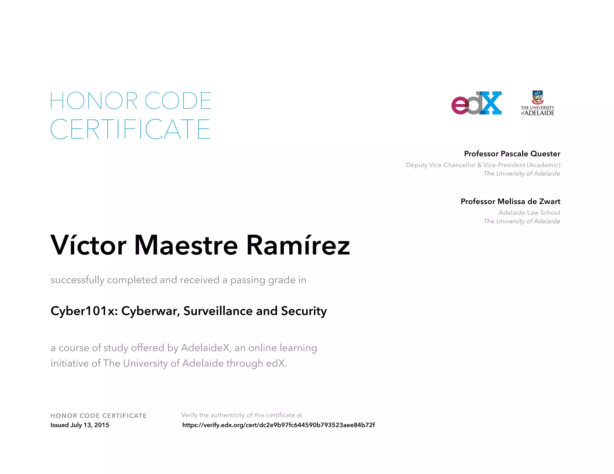 Cyberwar, Surveillance and Security Certificate | PDF