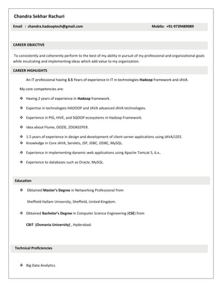 ChandraSekhar CV | PDF