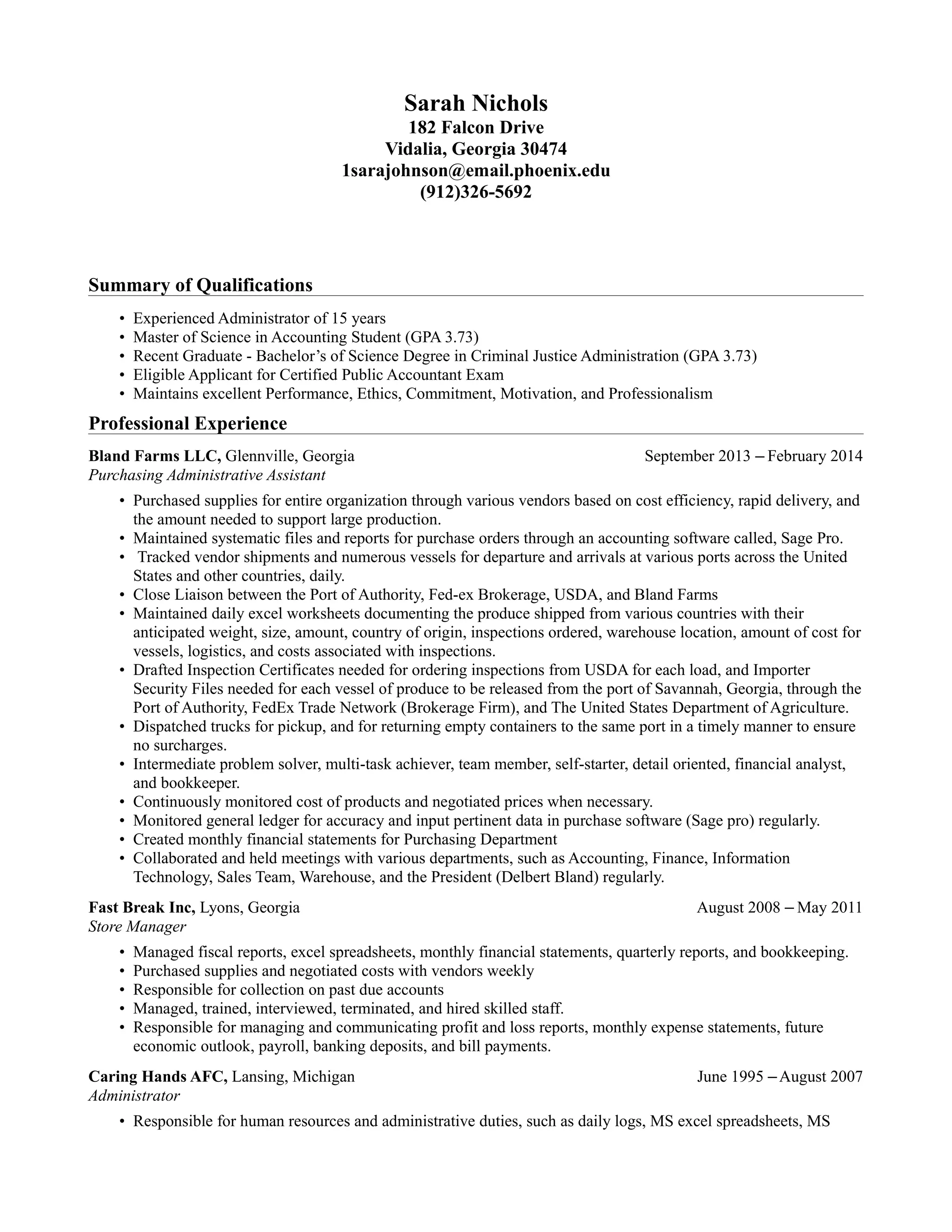 May 2015 Resume Document | RTF