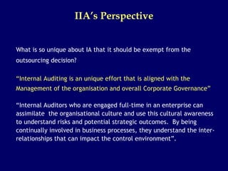 3a 10 Managing Outsourced Audit Activities | PPT