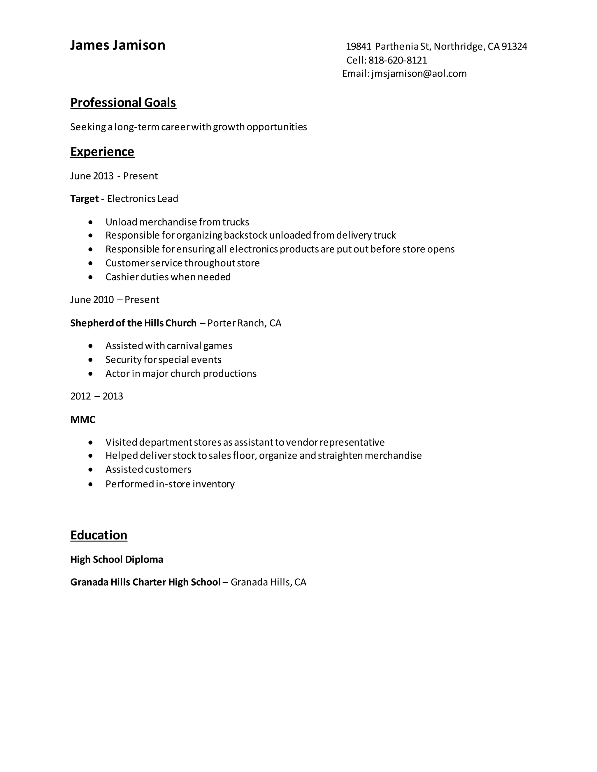 James Jamison Resume 2 | DOCX