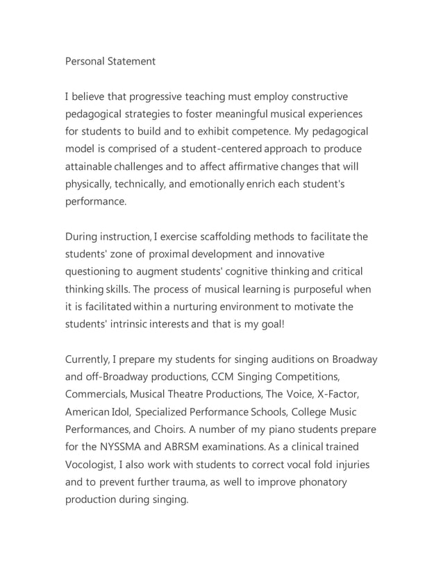 Personal Statement | PDF