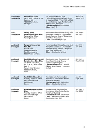 RESUME MOHD ROSDI SAMAT-new | PDF