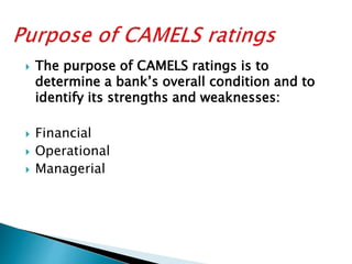 Bank analysis and rating using the CAMEL model | PPTX