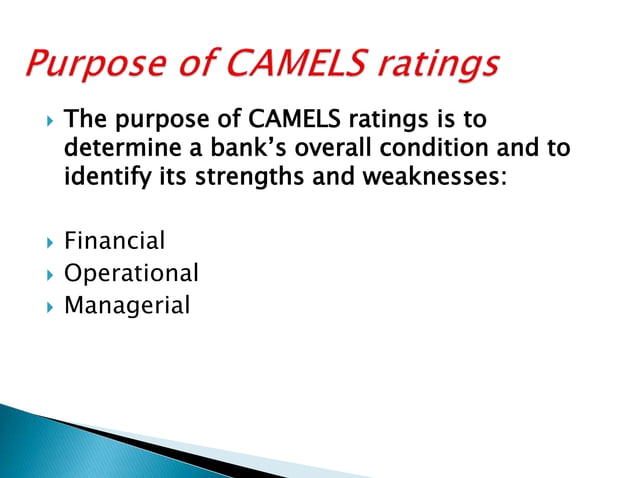 Bank analysis and rating using the CAMEL model | PPTX
