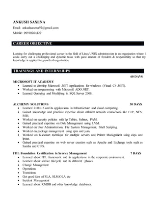 Ankush Saxena Resume (1) | PDF