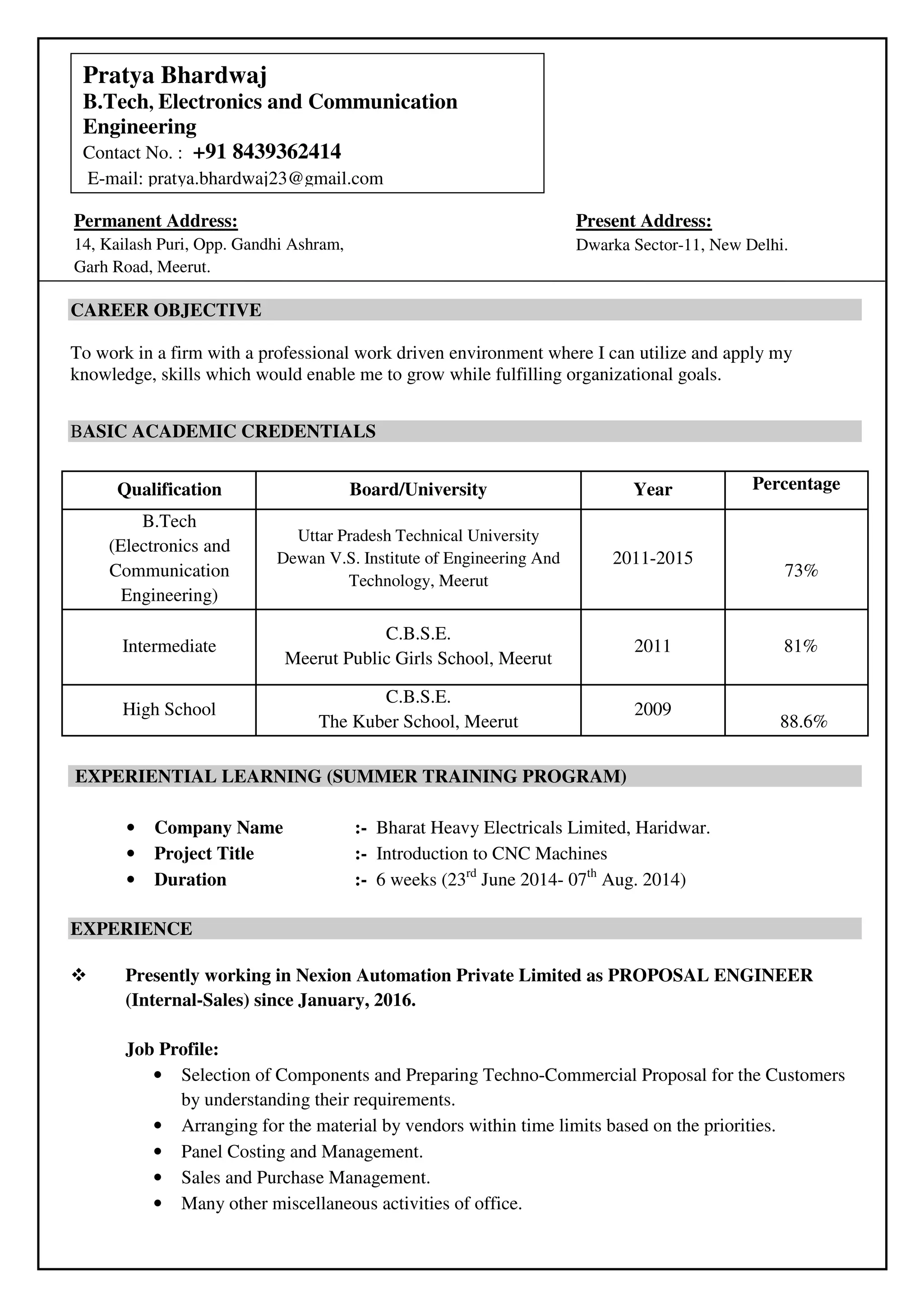Pratya resume 2 | PDF