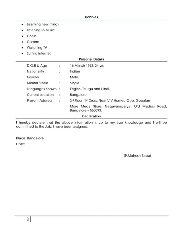 Mahesh Babu _ Resume | PDF