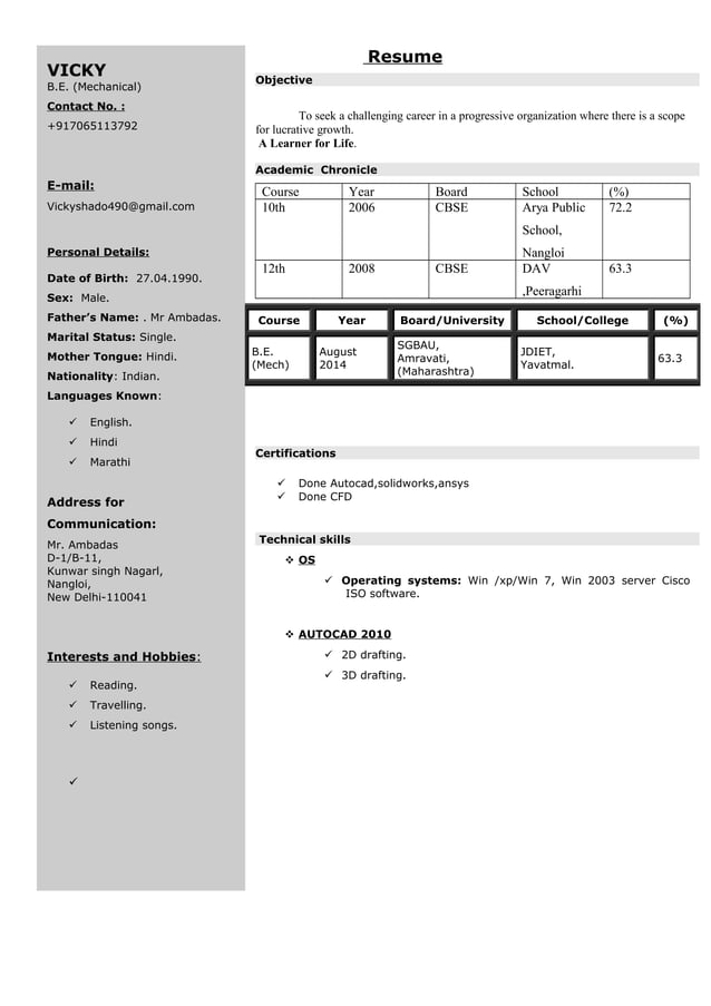 vicky resume | PDF