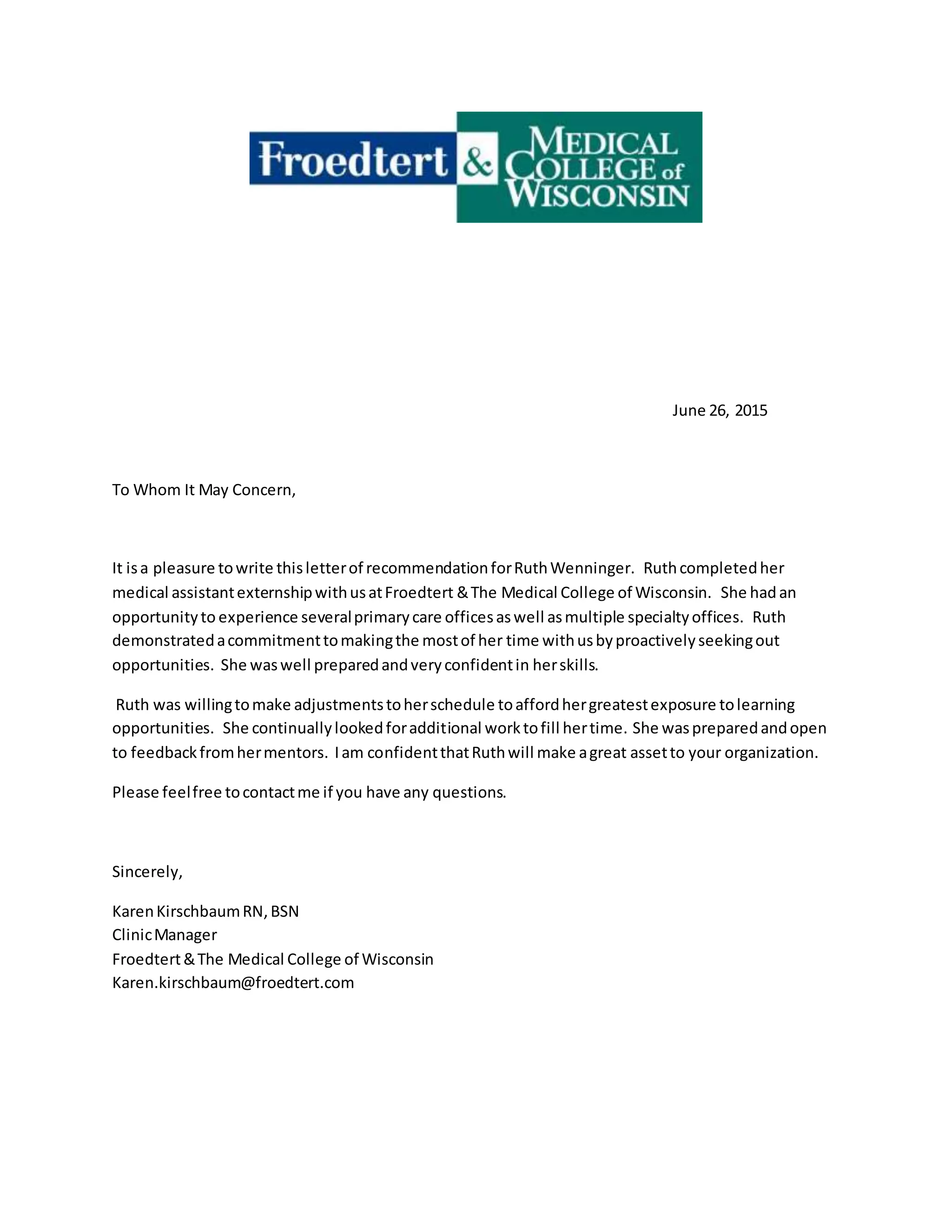 letter of recommendation from Karen | PDF