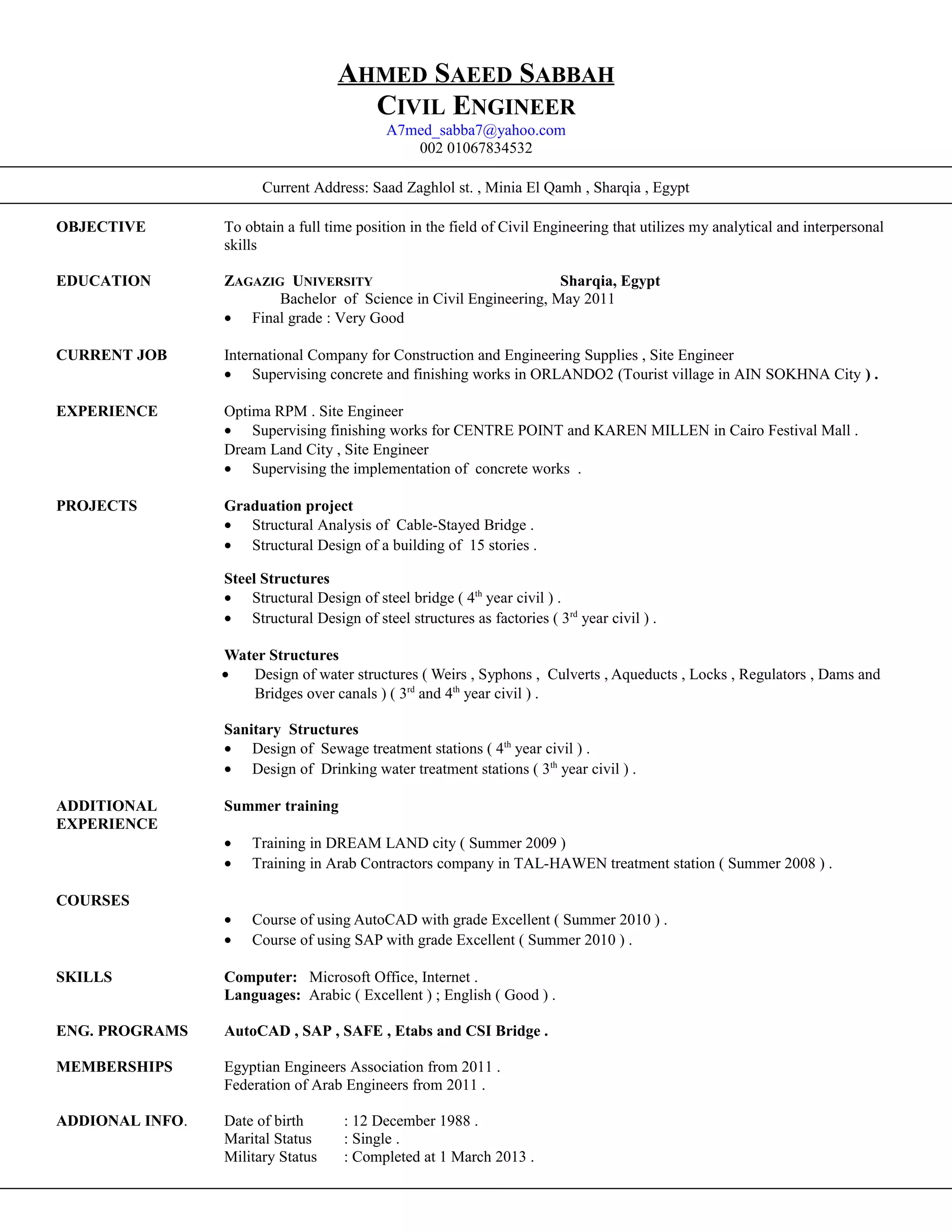 Ahmed Saeed C.V | DOC