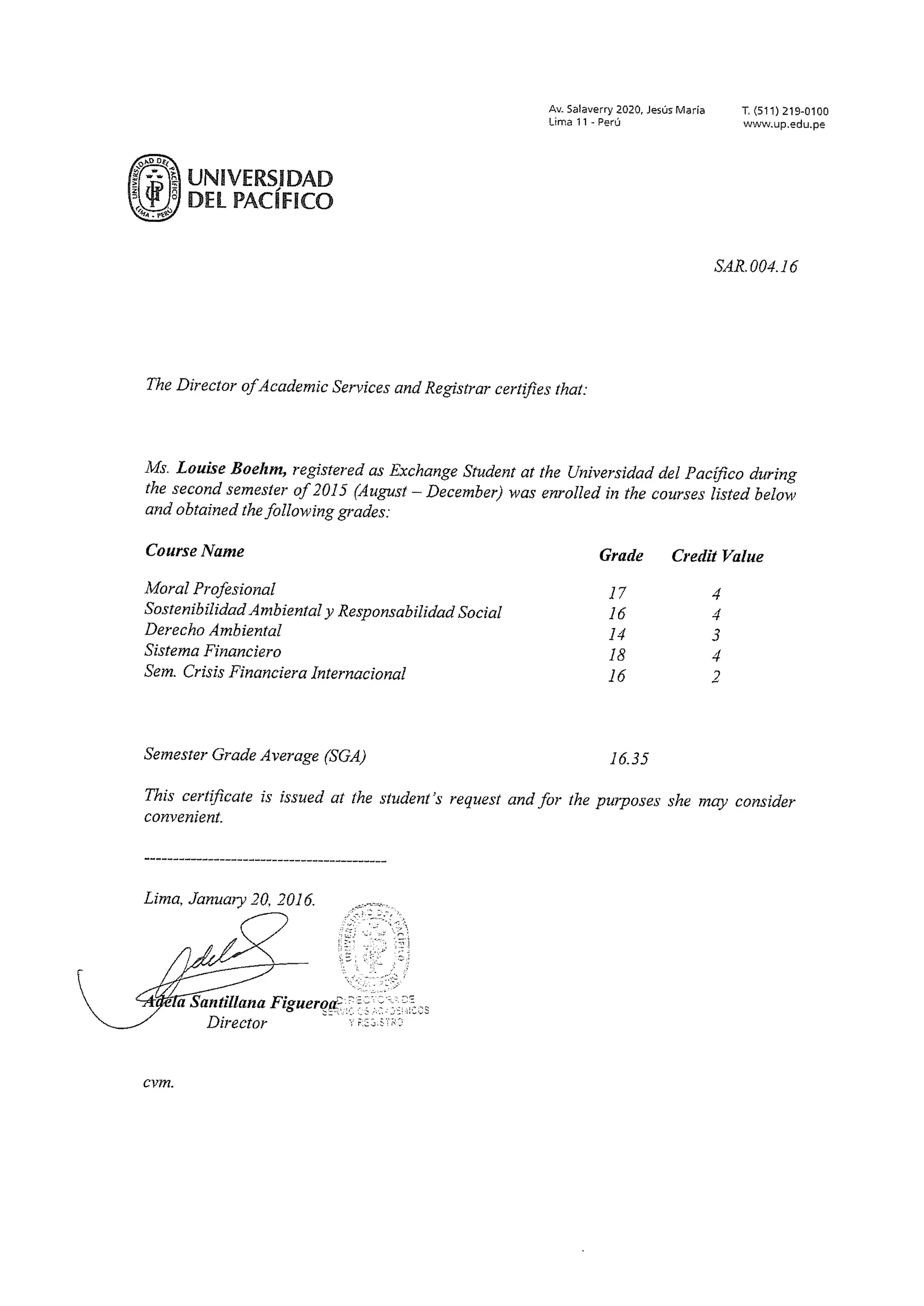 provisional transcript - Lima | PDF