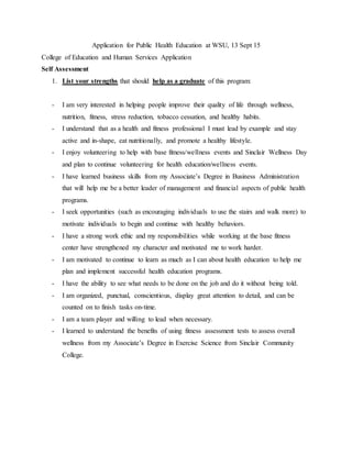 Application for Public Health Education 13 Sept 2015 | PDF