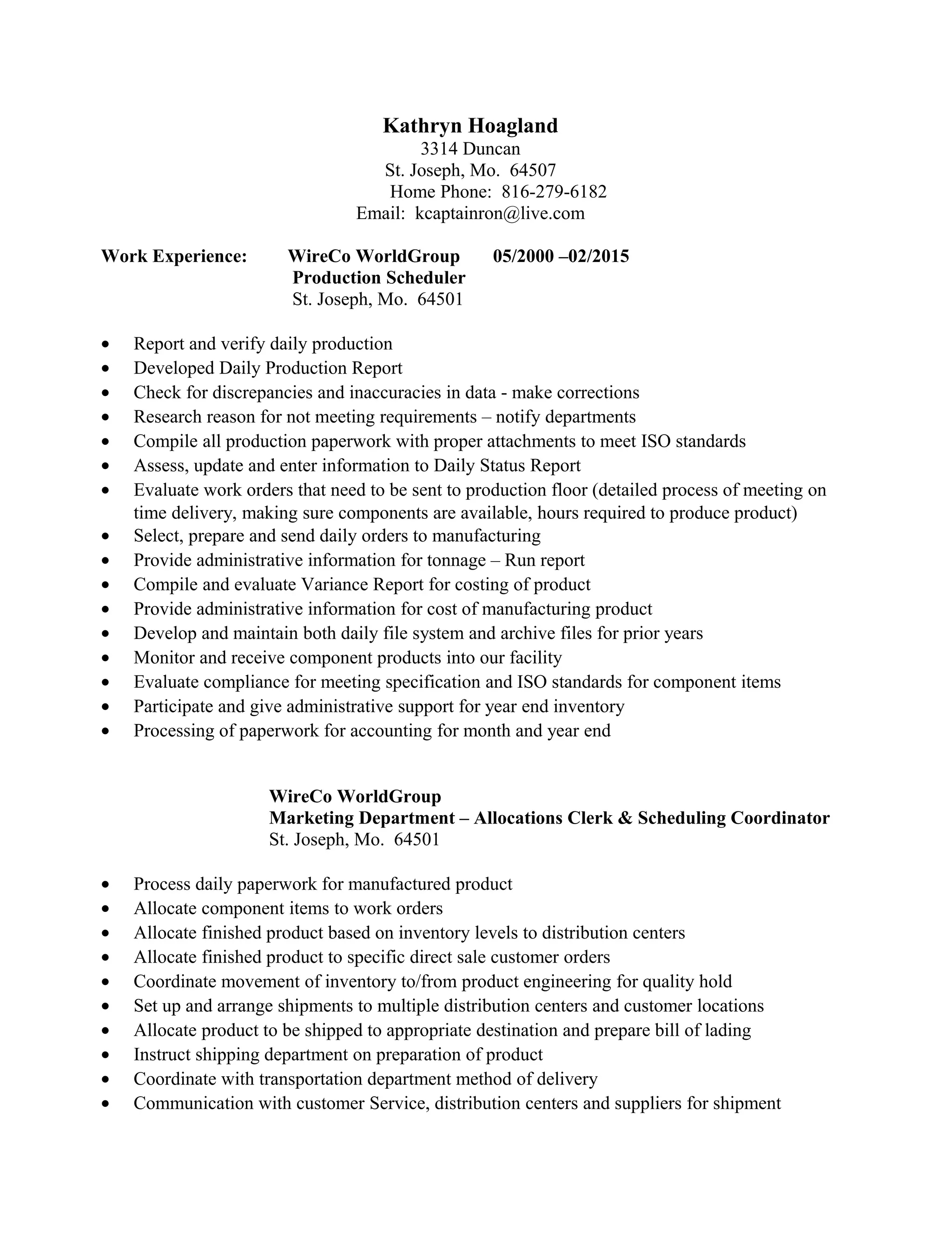 Resume 05-27-15 | PDF