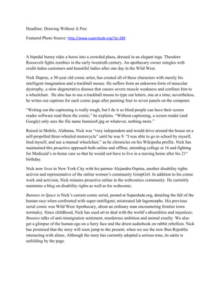 Drawing Without A Pen: Comic artist creates characters with imagination ...