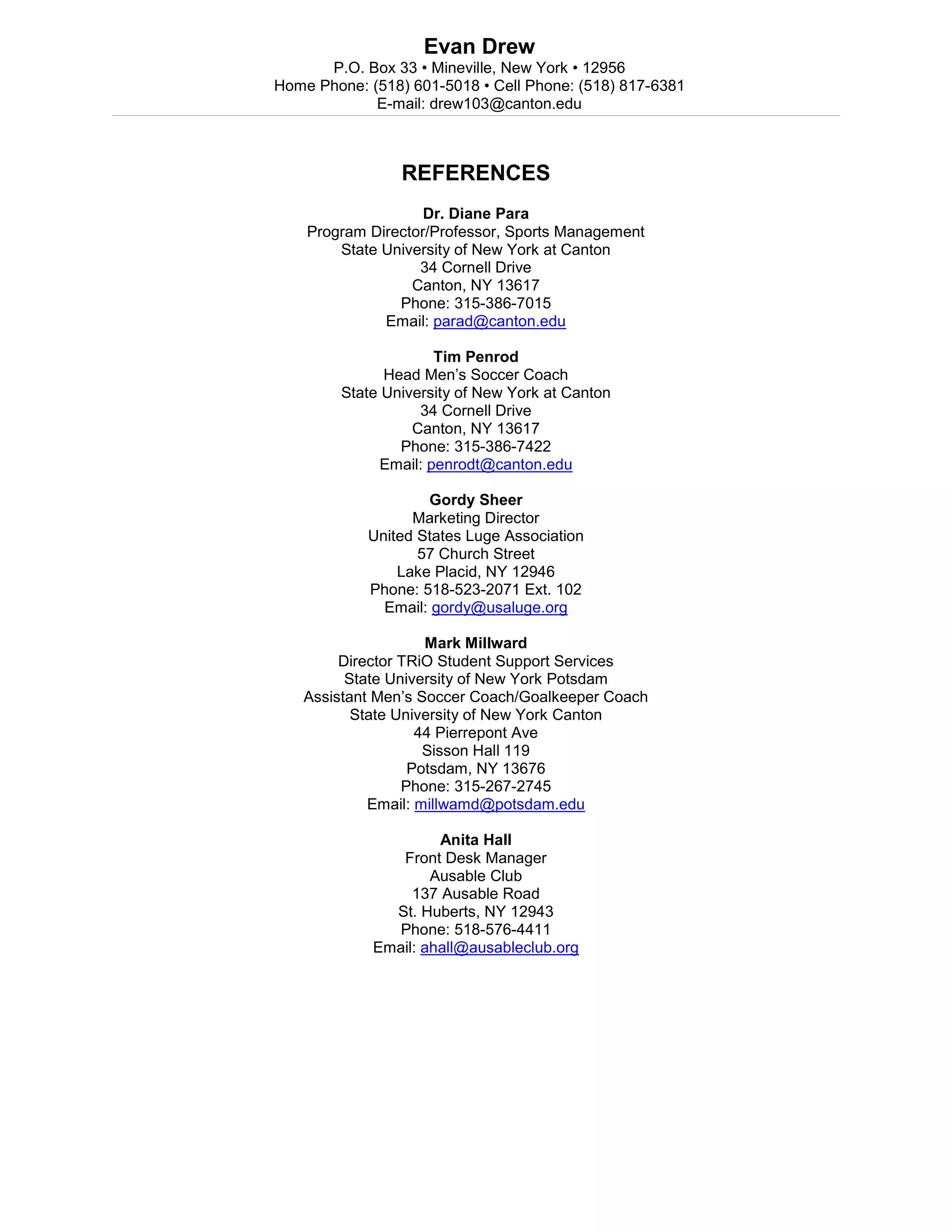 Evan Drew Resume PDF | PDF