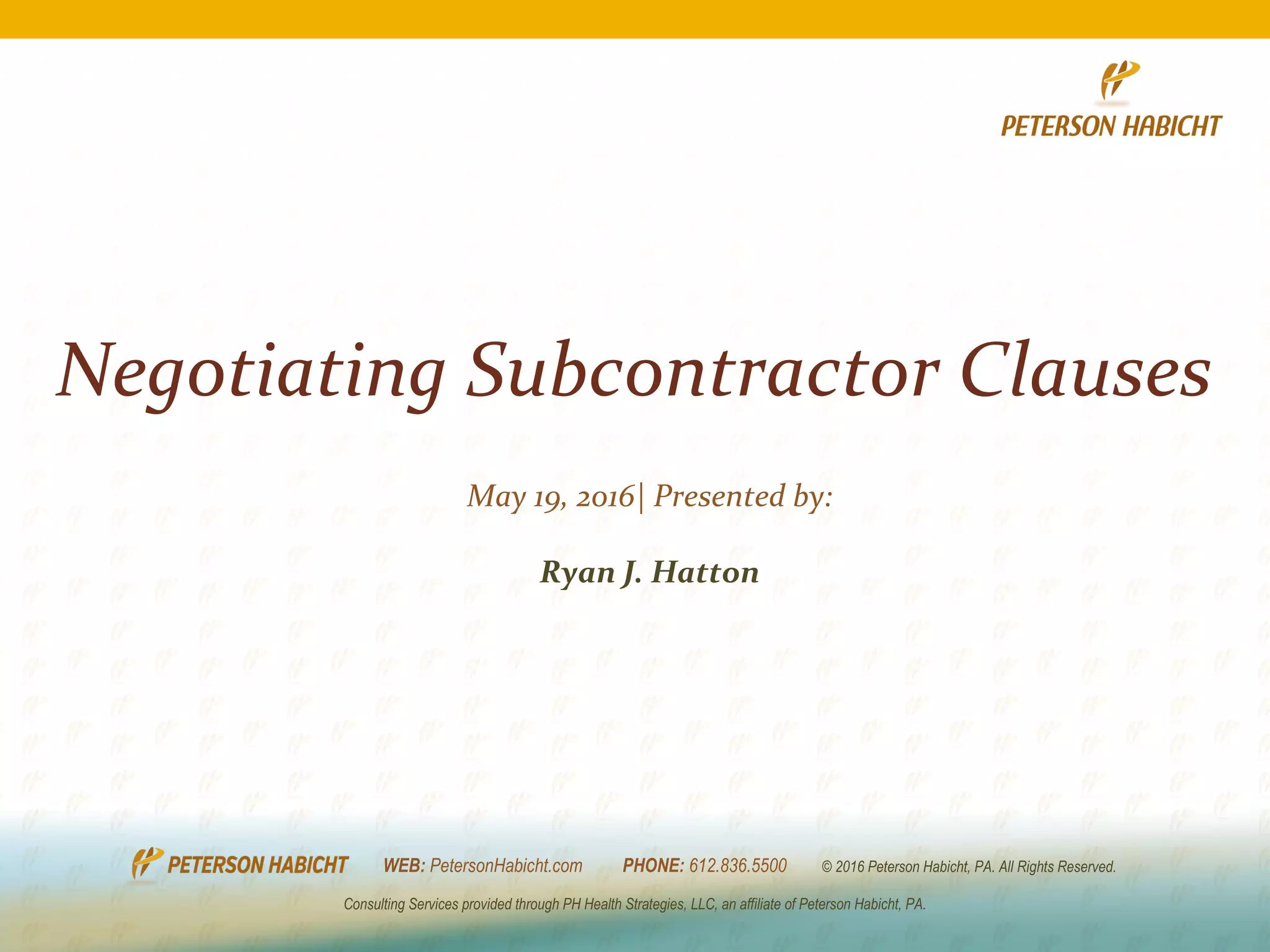Subcontract Clauses.PPTX