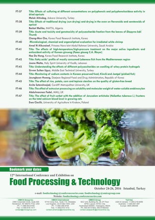 Food Technology-2015_Conference Agenda | PDF