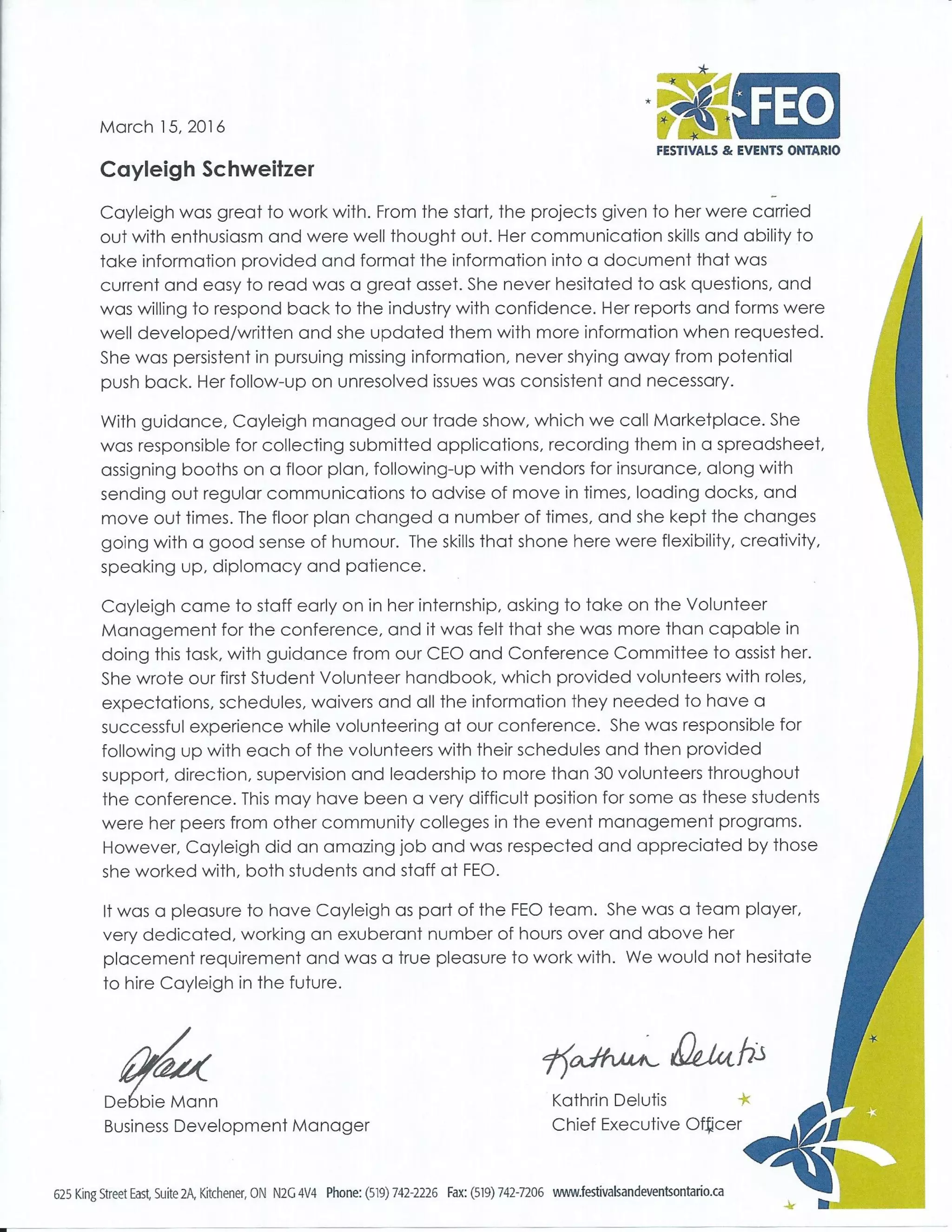 FEO Recommendation Letter | PDF