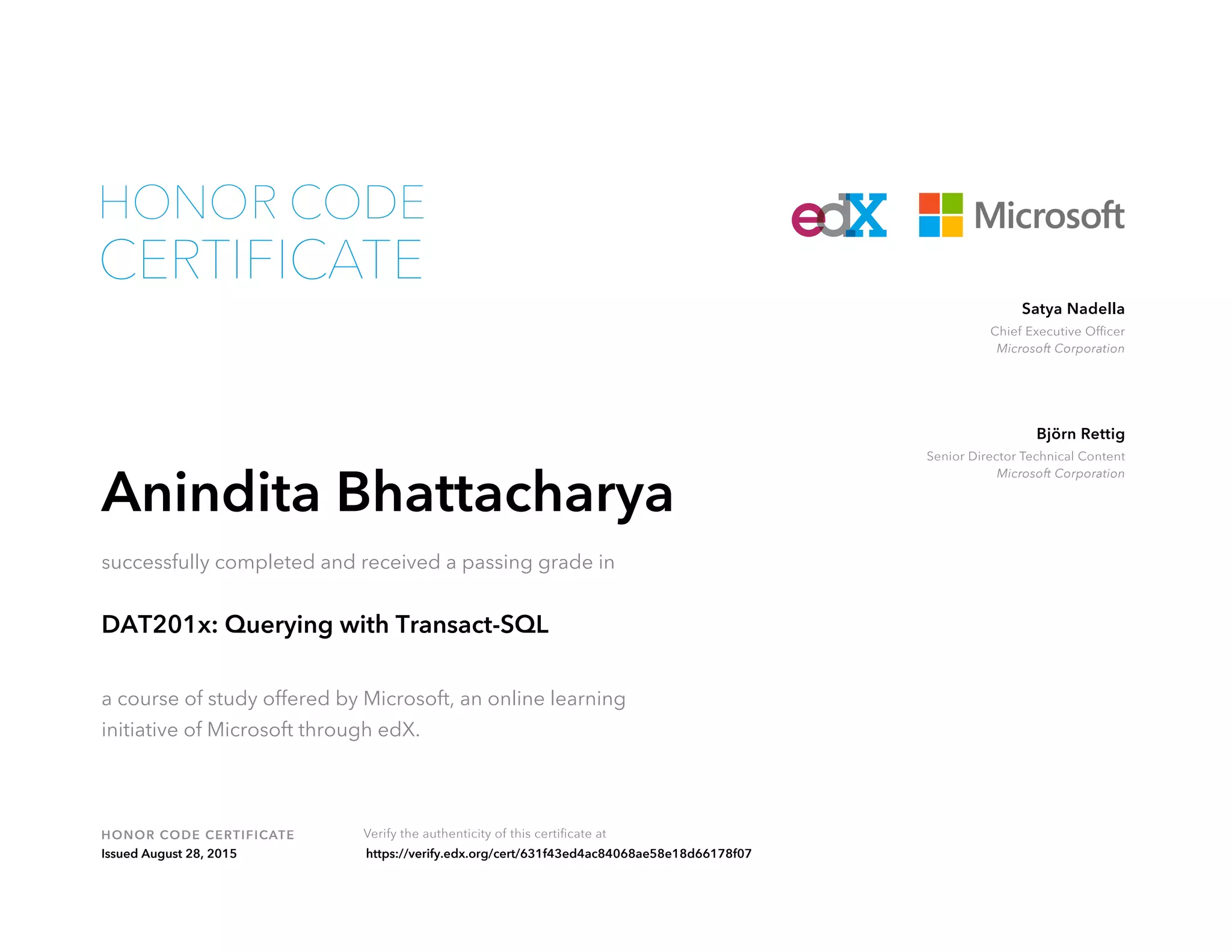 Certificate Sql Ppt