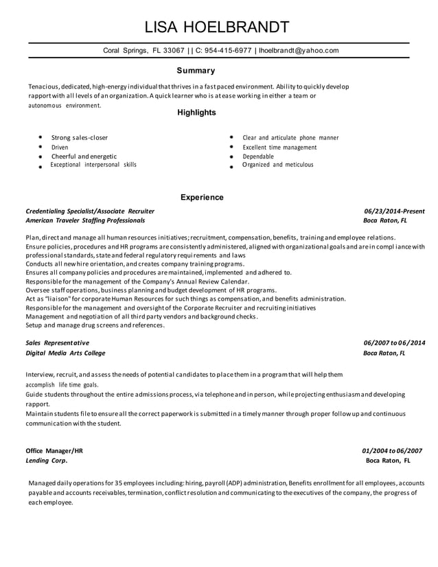 LISA HOELBRANDT RESUME 2016 new_2 | DOCX